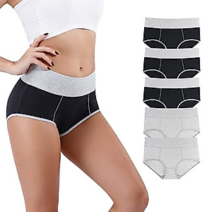 Honzadar Womens High Waist Underwear,Tummy Control briefs,Postpartum Panties,Full Coverage(Regular & Plus Size)