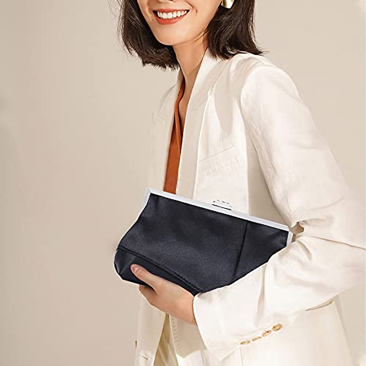 trhillsbrad Clutch Purses for Women Evening Bag Envelope Clutch Shoulder Handbag For Wedding (02Black)