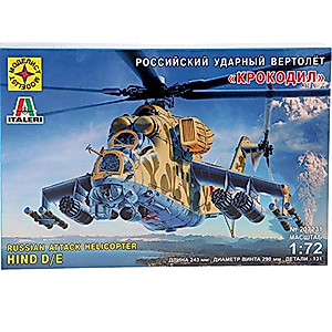 Mil Mi 24 Hind D/E Russian Helicopter Model Kit Scale 1:72 - Attack Gunship Mi24 Crocodile Building Kits 1/72 Assembly Instructions in Russian Language