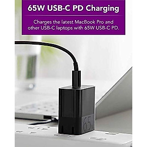 ZMI zPower Turbo 65W USB-C PD Laptop Charger Power Adapter Compatible with Laptops Chargeable via USB-C (Not Compatible with Legacy Models with Barrel Charging Ports) - Black