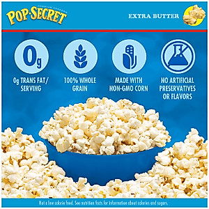 Pop Secret Popcorn, Extra Butter, 3.2 Oz Bags, 12 Ct