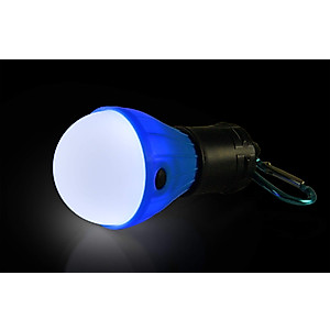 Home-X LED Camping Lights, Power Outage Supplies, Indoor/Outdoor Battery-Operated LED Lights with Hooks, Set of 2, Each 5" L x 2 ¾” W x 2 ¾” H, 1 Blue, 1 Orange