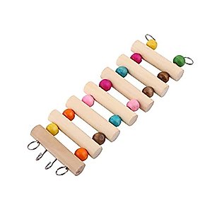 SALUTUYA Wooden Pet Ladder, Hamster Ladder Bridge Steps, Small Animals Rainbow Climbing Swing for Dwarf Syrian Mice Mouse Gerbils