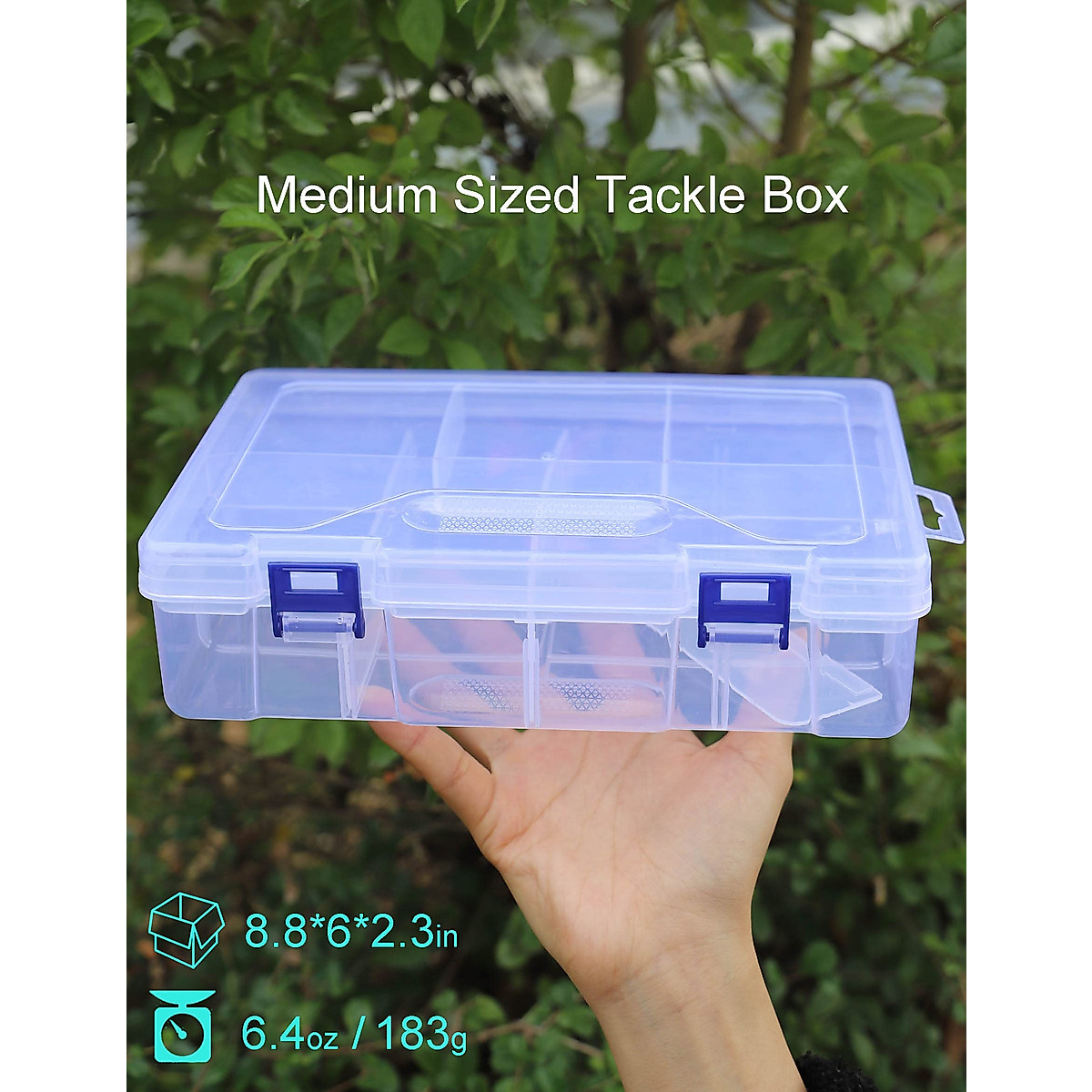 Avlcoaky Tackle Box Fishing Tackle Box Organizer with Movable Tray Snackle Box Charcuterie Container Tacklebox for Snacks Plastic Organizer Fishing Box