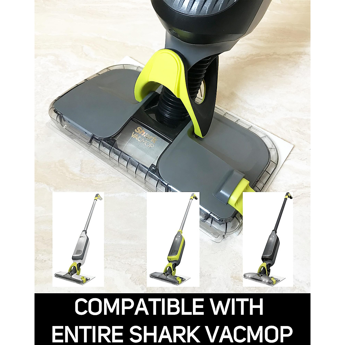 Kodahome Replacement Mop Pads for Shark Vacmop VM252 VM250 QM250 VM200 VM190 Disposable Hard Floor Vacuum Mop Pad Refills, for Daily & Polishing as Long Soft Microfiber (Gray 8 Count)