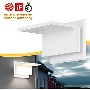 Illumishin Outdoor Wall Sconce Light LED Wall Mount Lamp Modern Wall Lighting Fixture Aluminum Porch Front Door Garden Yard Patio Garage Walkway Hallway