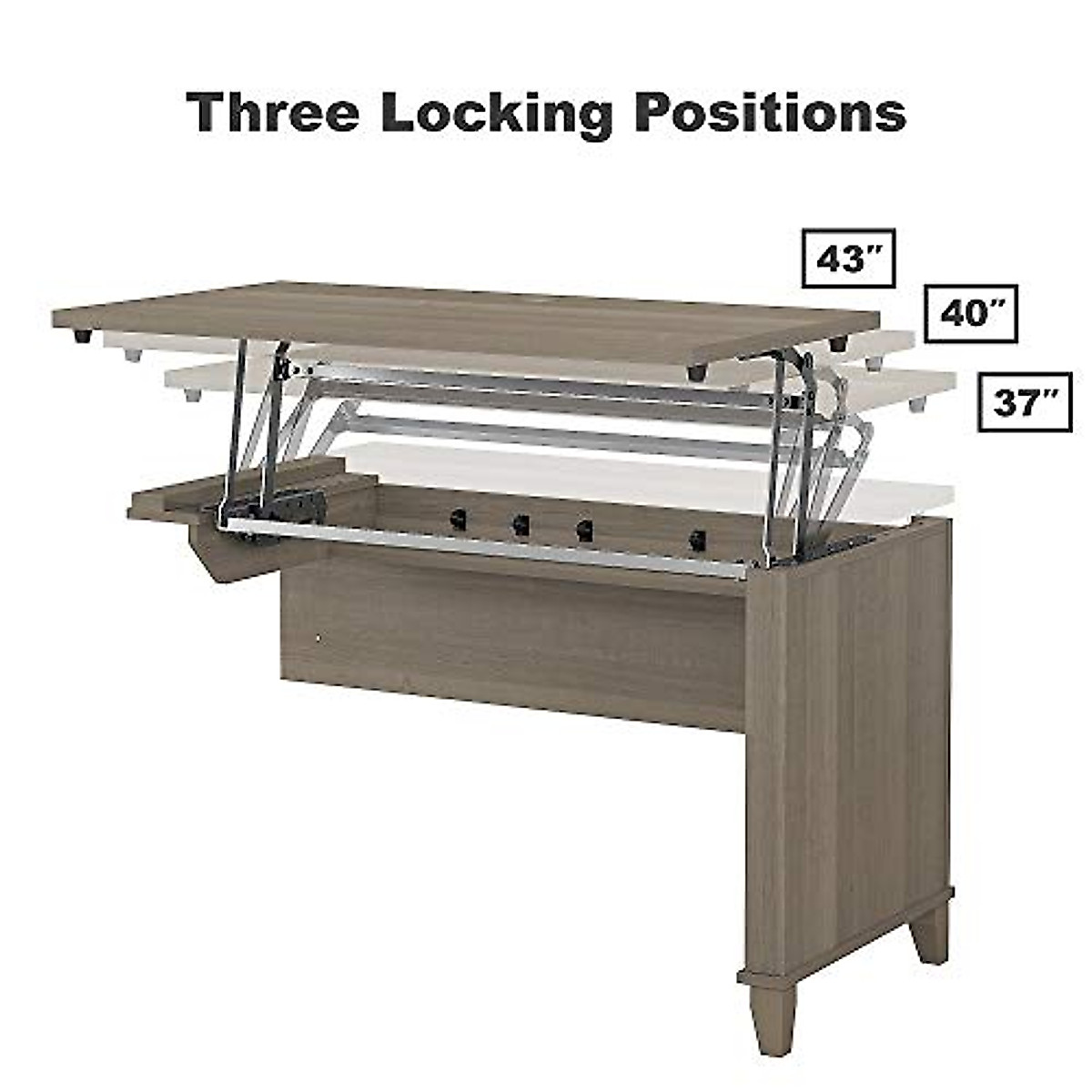 Bush Furniture Somerset 72W 3 Position Sit to Stand L Shaped Desk