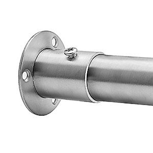 Stainless Steel Closet Rod Holder,ULIFESTAR Shower Curtain Rod Tension Rod Sockets Rod Flange Shelf Brackets,Heavy Duty Metal Shower Wardrobe Pole Holder Support,Brushed Finish 2 PCS (25mm/1'')
