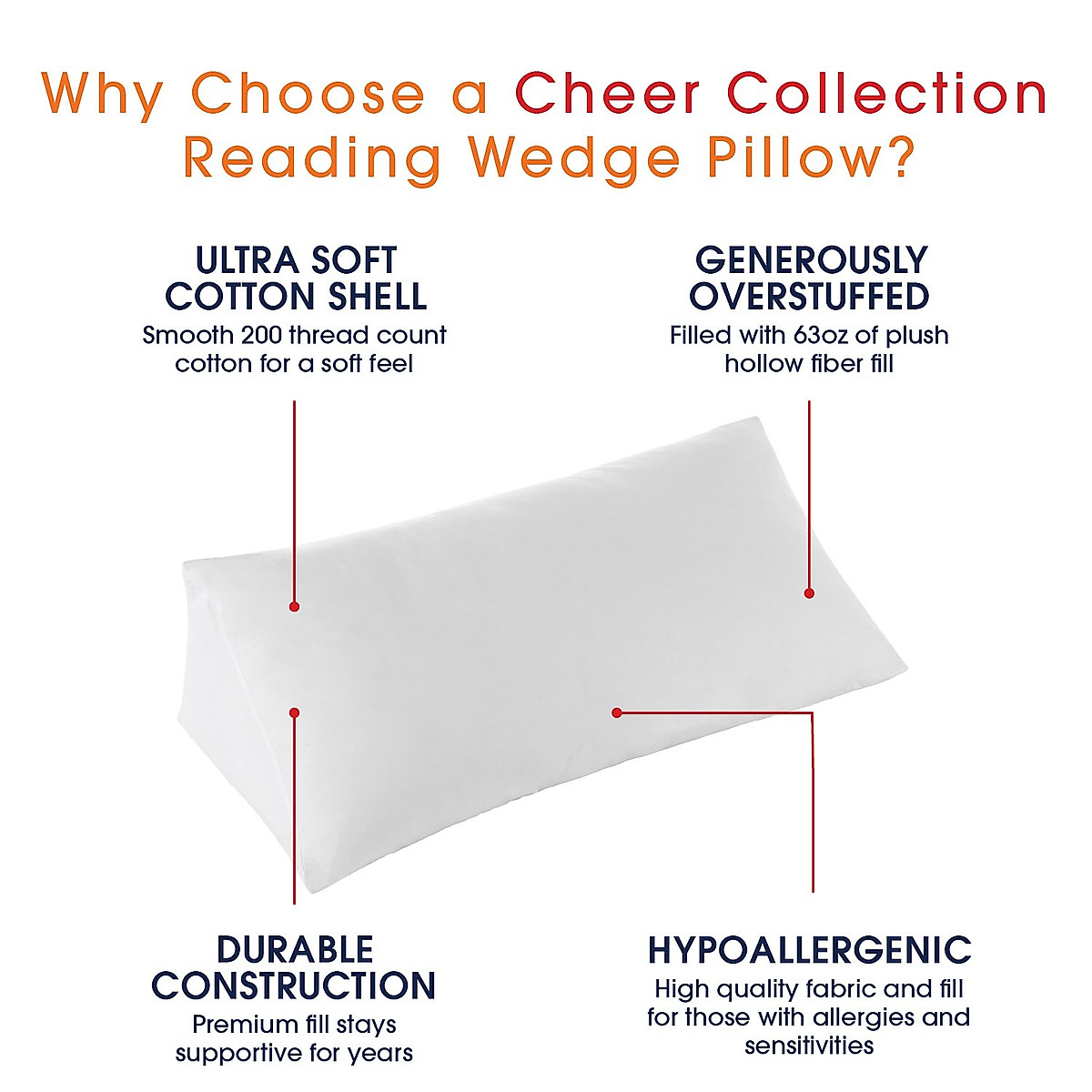 Cheer Collection Wedge Pillow Case