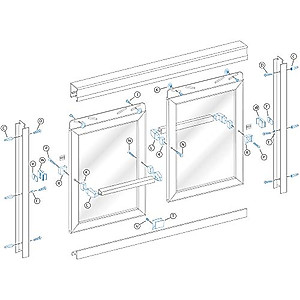 Basco ECPPDLX51SV framed sliding shower door parts, Chrome