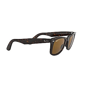 Ray-Ban unisex adult RB2140 Original Wayfarer Polarized Sunglasses, Tortoise/Brown Polarized, 50 mm US