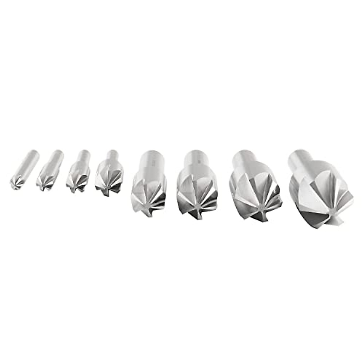 Accusize Industrial Tools 82 Degree 6 Flute H.S.S. Machine Countersink, 8 Pcs, Precision Ground, 0206-1018