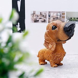 COGEEK Bobble Head Dogs Bobbing Heads Car Dash Puppy Car Decoration (Dachshund)