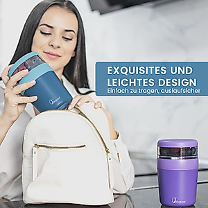 Bugucat Overnight Oats Containers with Lids,Snackle Box Container,500ml+150ml Yogurt and Fruit Holder Cereal Cup to Go with Lids and Spoon, Reusable Portable Cup Cereal Cup with Salad Container