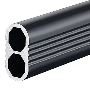 Wardrobe Rod Metal Hanging Pole, Bedroom Closet Garment Bar with Screws Kit, 40/50 / 60/70 / 80/100 / 120/150 cm Long (Color : Black, Size : 120cm/47.2 in)