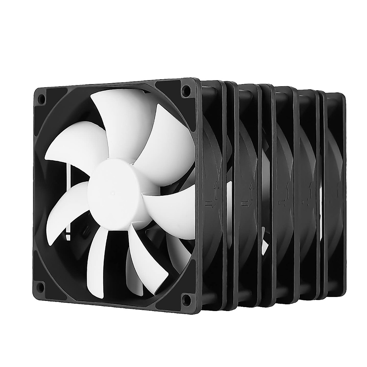 ENCOTEC F12 Silent Computer Fans, 120mm Fan, High Performance 4pin PWM Case Fans, PC Fans with 800-1800 RPM, DC 12V Fan, F12 Series 5 Packs 4Pin Connector