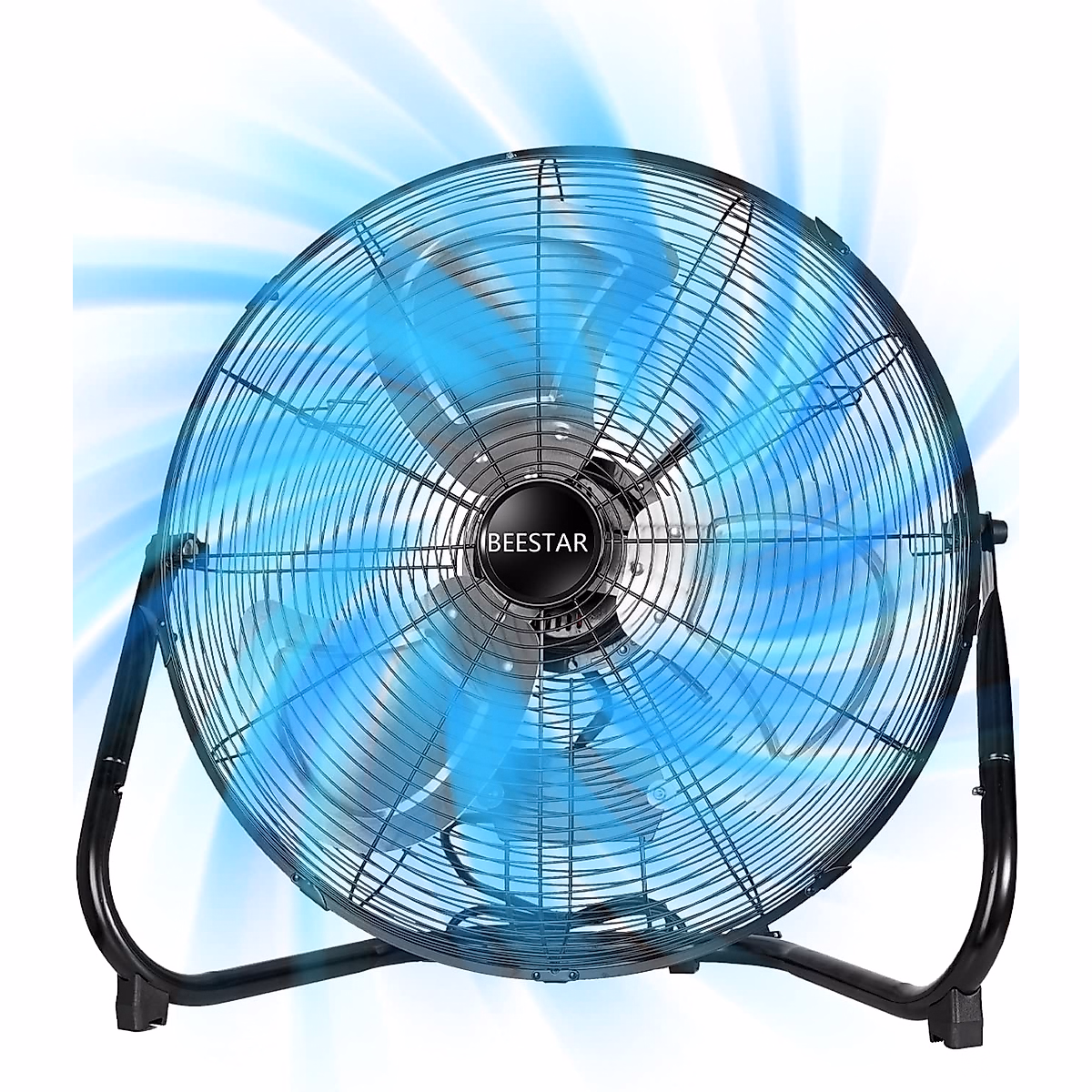 BEESTAR 20 Inch Floor Fan,High Velocity Fan with 3-Speeds&Adjustable Tilting Head,Heavy Duty Metal Industrial Fan for Shop, Garage,Commercial, Residential, and Greenhouse,Black (20 INCH)