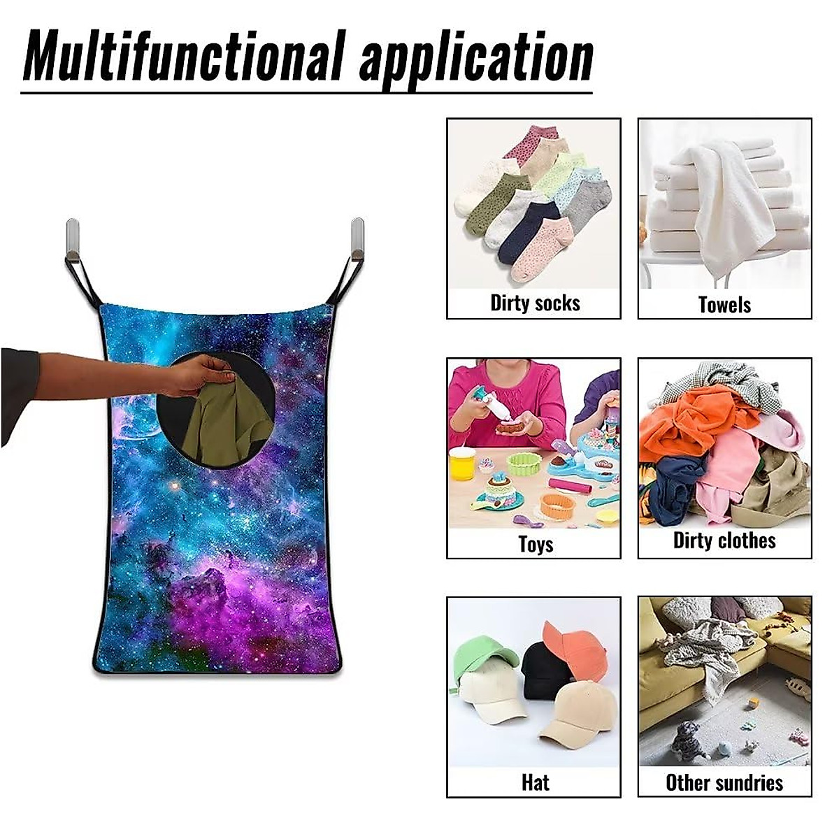 ZFRXIGN Dragonfly Over The Door Laundry Hamper Boho Flower Hanging Laundry Bag Large Laundry Basket for Bedroom Dirty Clothes Hamper Space Saving Home Room Storage Organizers