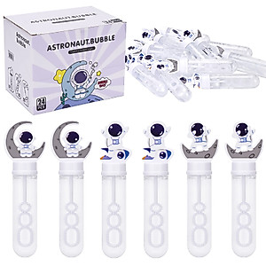 Space Party Favors Astronaut Bubble Wands for Kids Outer Space Themed Galaxy Planet Birthday Party Supplies Goody Bag Fillers Stuffers Bubble Toy 24 pcs