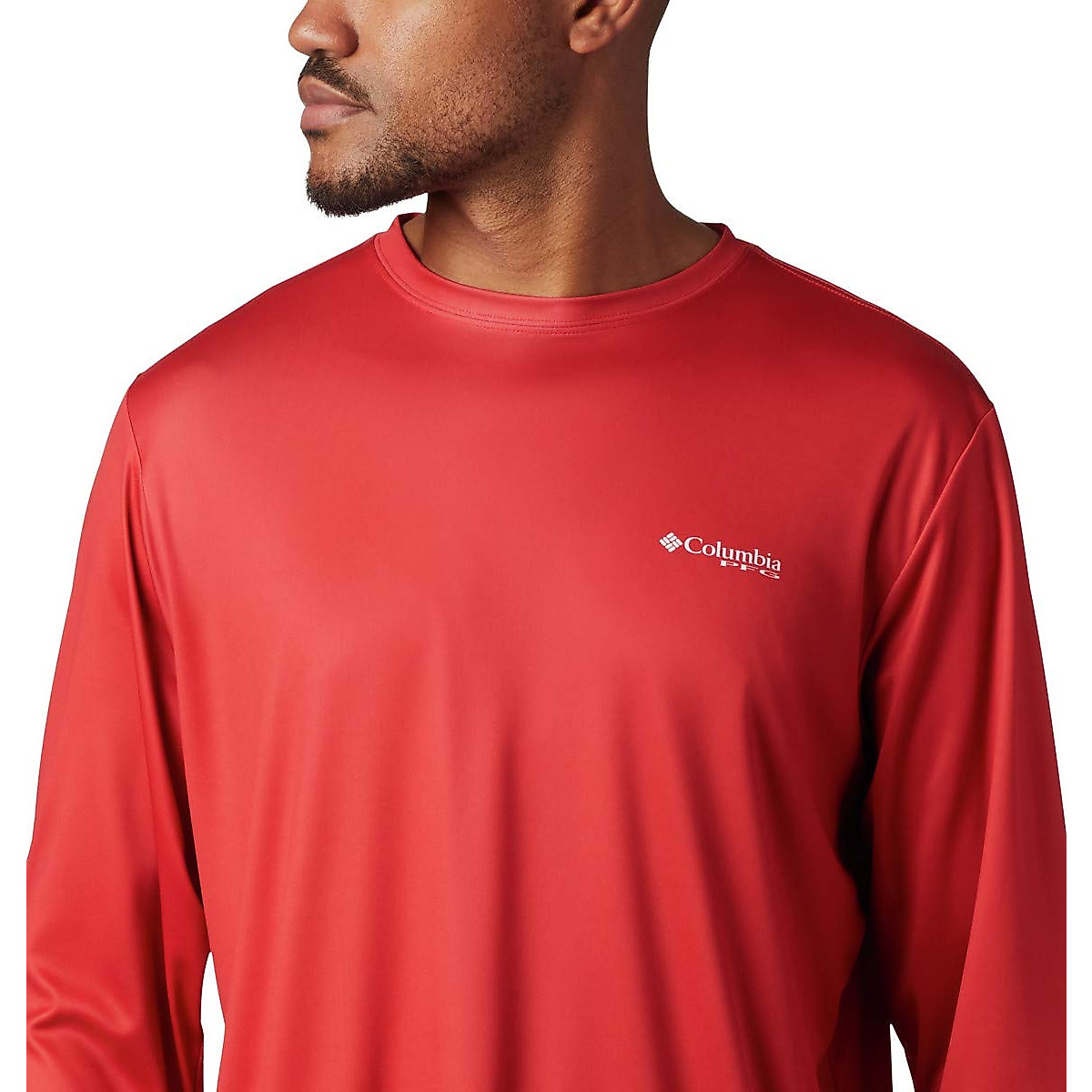 Columbia Men's Terminal Tackle PFG Fish Flag LS, Red Spark/White, 4X