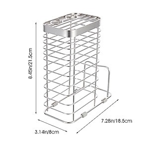 Hemoton Stainless Steel Knife and Cutting Board Stand, Knife Block Holder, Kitchen Knife Holder Storage Organizer, Kitchen Utensils Holder, Cutting Board Rack, Pot Pan Lid Holder for Counter, Cabinet