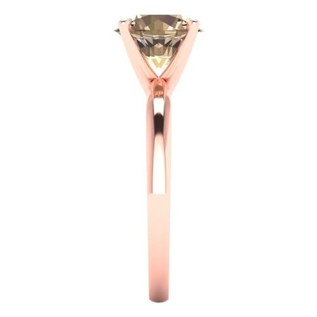 Clara Pucci 2.0 ct Round Cut Solitaire Yellow Moissanite Ideal Engagement Bridal Promise Anniversary Designer Ring in 18K Rose Gold 10.75