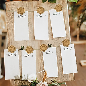 Whaline 50Pcs Gold Wax Seal Stickers with Love Stickers Envelope Sealing 3D Bronze with Love Self-Adhesive Embossed Stickers for Wedding Baby Shower Anniversary Invitation Cards Mails Gift Decor