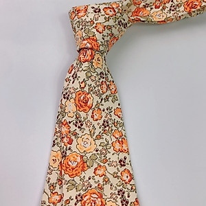 Mantieqingway Men's Cotton Floral Neck Tie 2.56'' Printed Skinny Tie