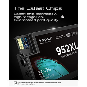 【Larger Capacity】 952XL High-Yield Ink Cartridges, Replacement for HP 952 952 XL Ink Cartridges Combo Pack (1BK/1C/1M/1Y), for OfficeJet Pro 8710 8720 7720 7740 8210 8702 8715 8725 Printers