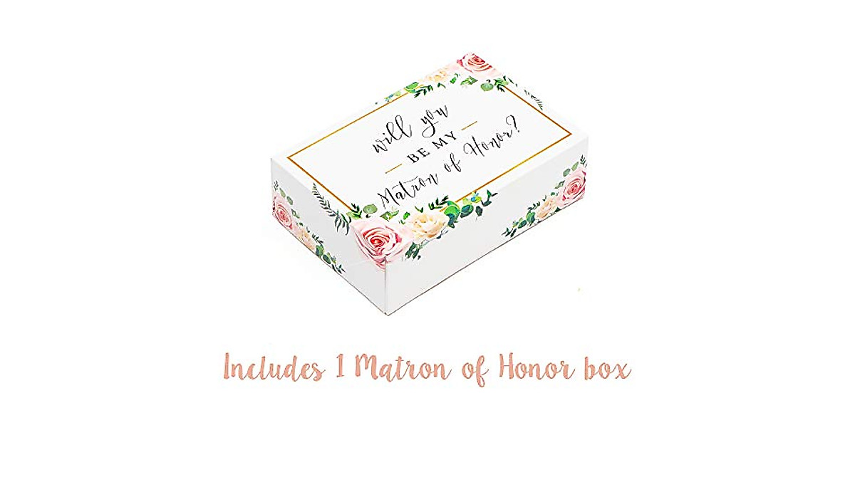 Matron of Honor Proposal Box - Elegant Floral Gift from Pop Fizz Designs