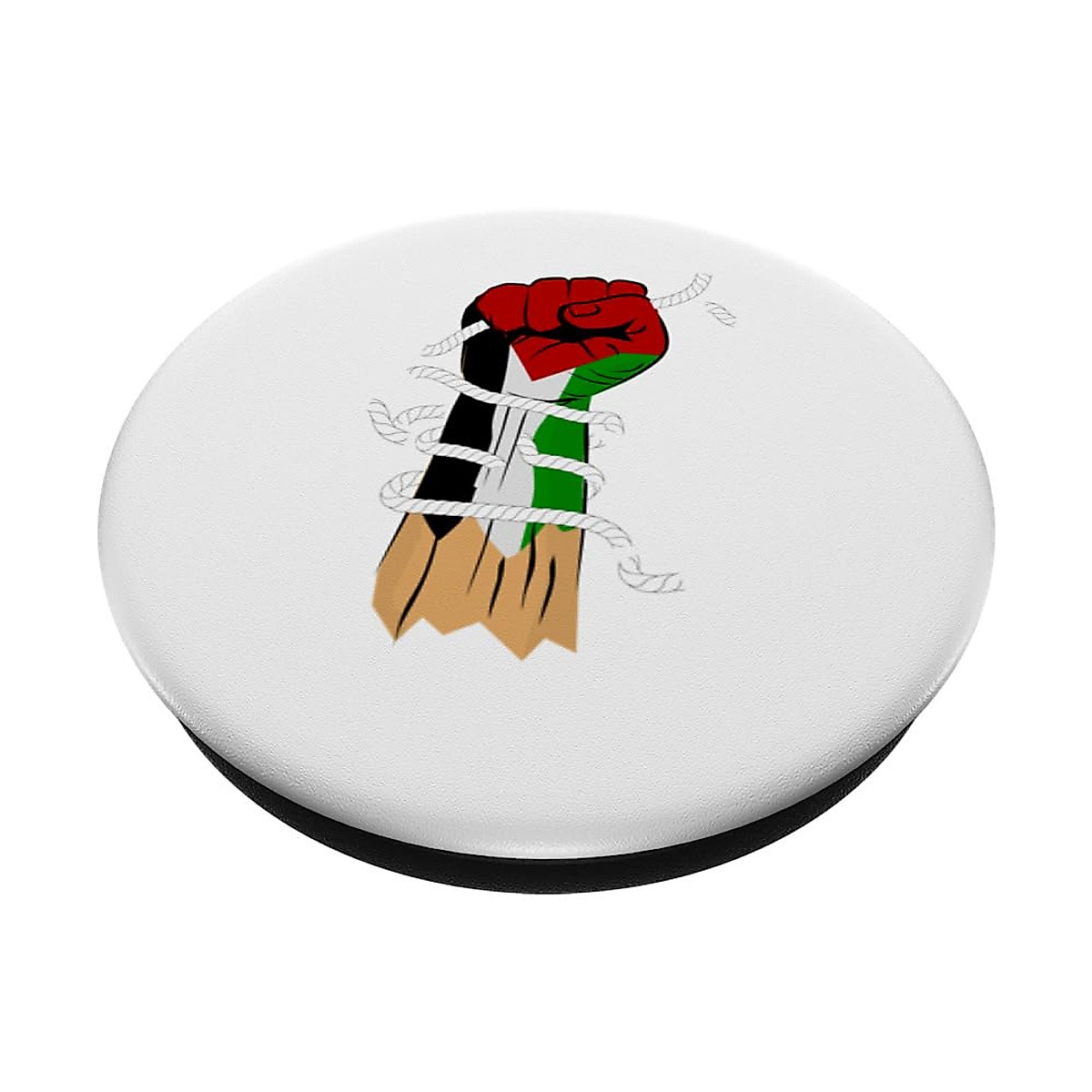 Fisting Hand with Broken Rope and Barbed Wire Palestine Flag PopSockets Standard PopGrip