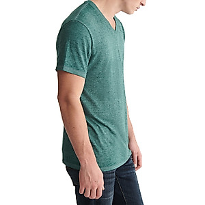 Lucky Brand Men's Venice Burnout V-Neck Tee Shirt, June Bug, Large
