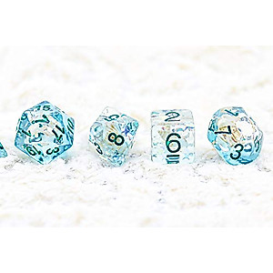 Blue Ocean of Seashell DND Dice Set for Dungeons and Dragons Gifts, D&D, D and D, Pathfinder, Accessories, D20, Polyhedral, Resin Dice, Metal, Dice Tray, Tower, Bag, Box