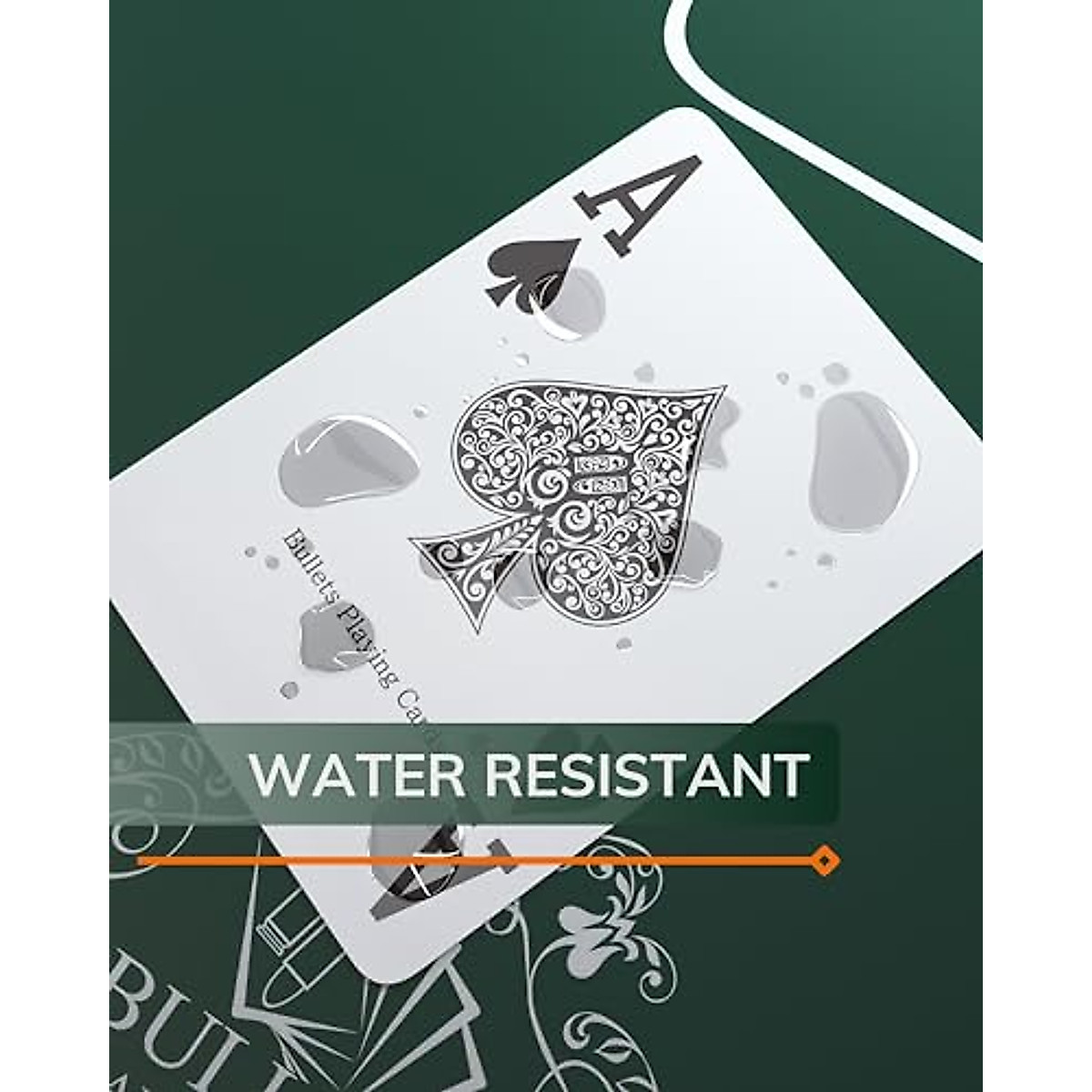 Bullets Playing Cards – Two Decks of Poker Cards – Waterproof Plastic – Easy to Read & Great Feel - Jumbo Index & Two Pips – Including Cut-Card - Professional Playing Cards for Texas Holdem Poker