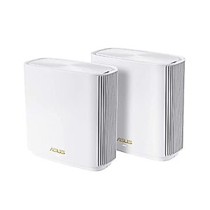 ASUS ZenWiFi XT9 AX7800 Tri-Band WiFi6 Mesh WiFiSystem (2Pack), 802.11ax, up to 5700 sq ft & 6+ Rooms, AiMesh, Lifetime Free Internet Security, Parental Controls, 2.5G WAN Port, UNII 4, White