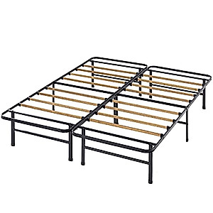 Zinus SmartBase Essential Mattress Foundation with Bamboo Slats / Metal Platform Bed Frame / Sustainable Bamboo Slat Support / No Box Spring Needed / Easy Assembly, Queen