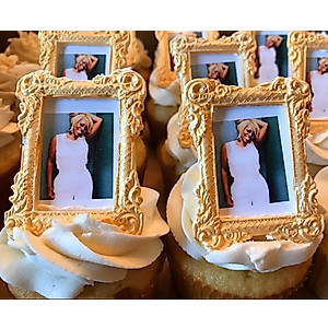 Photo Frame Fondant Mold - 6 Pack Picture Frames crown flower Silicone Mold for Cake Decorating, Sugar, Gum Paste, Chocolate, Cookies, Resin, Polymer Clay - Pink