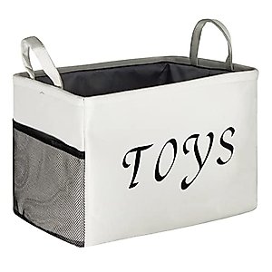 HIYAGON Rectangular Storage Basket for Nursery,Canvas Toys Storage Bin Organizer,Large Kids Storage Box Nursery Hamper for Children Toys, Books,Boys and Girls,Gift Basket (Toys)