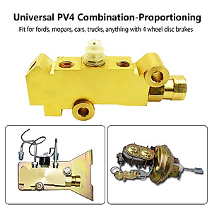 PV4 Brass Combination-Proportioning Valve, 172-1361 PV71 Disc-Disc Brake System Fit for Ford Chevy Mopar, Proportioning Valve Compatible with 4 Wheel Disc Brakes Trucks