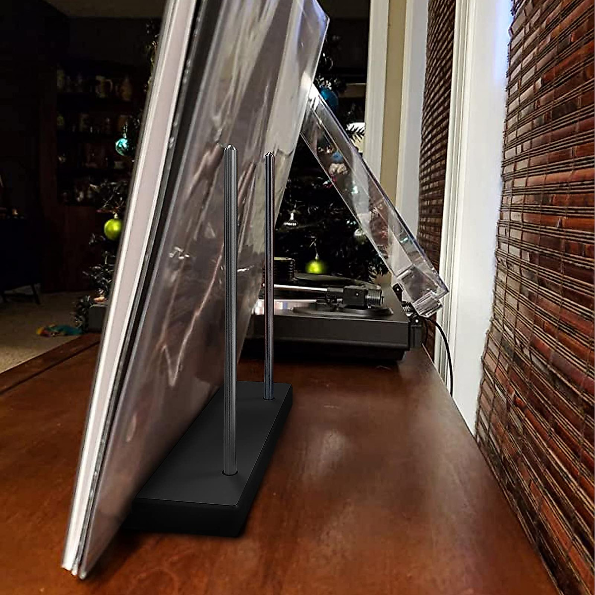 Tabletop Vinyl Record Holder – Record Display Now Playing-Perfectly with Record Collection Holders，Holds any Size Record -Doubles - Triple Gatefolds, even Box-Sets(Walnut)