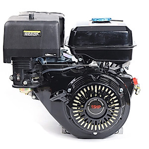 BJTDLLX Gas Engine, 4 Stroke 15HP 420CC Gas Engine Motor, 9Kw 3600Rpm OHV Gasoline Motor Single Cylinder Air Cooling Engine Motor for Water Pumps Vibrators Generators, 6.5L Large Fuel Tank -Black