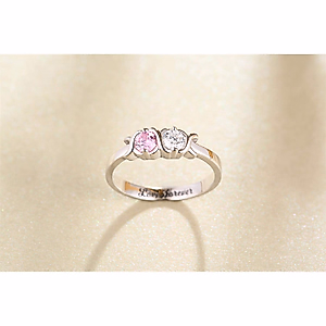 Getname Necklace Engraved XOXO Love Ring Twist Ring Mother Rings with 2-5 Simulated Birthstones Sterling Silver Rings Customized and Personalized Silver 8