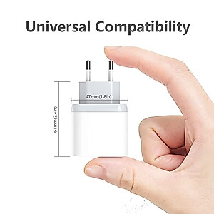 Anigaduo 20W USB C Fast European Plug Adapter for iPhone 14/14 Pro/14 Pro Max/14 Plus/13/12, AirPods, Pad, USBC Charger Cube Travel Charging Power Block for Europe EU Euro Spain Italy France Germany