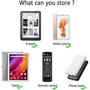 Yoillione Wall Mount Tablet and Phone Charging Stand for Tablet, Smartphone, E-Book, 2 Slots Remote Control Holder for TV, Air Conditioning, Clear Acrylic Remote Storage Media Organizer Box