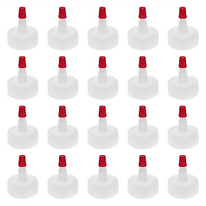 PIYANYO Red 28/410 plastic tip bottle cap Squeeze bottle replacement cap Dispensing cap for extruded plastic bottles -20PCS