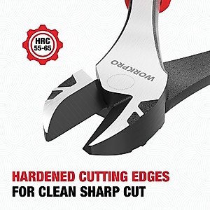 WORKPRO 8 Inch High Leverage Diagonal Pliers, Wire Cutters Heavy Duty in CRV Steel, Diagonal Cutters for Cutting Wires