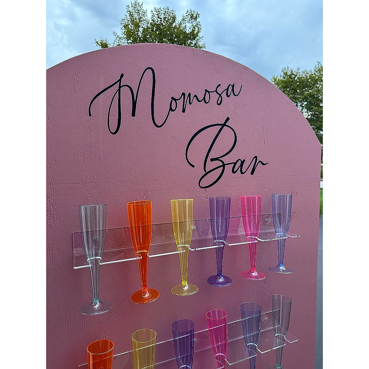 WANLIAN Wine glass holder, wall-mounted acrylic wine glass holder, tableware under the cabinet, wine glass holder and Glasses storage rack, kitchen cabinet storage rack(Transparent 6-hole set of 2)