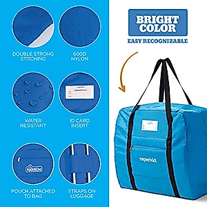 Reperkid Booster Seat Travel Bag for Airplane - Baby Backless Car Seat Travel Bag - Fits Gb Pockit Stroller, Durable - Waterproof, Portable, Zippered - Airport Gate Check Bag for Booster Seats – Blue