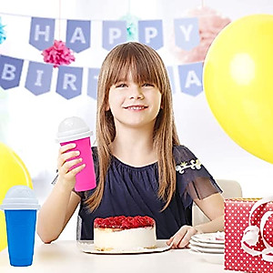 Magic Slushy Maker Squeeze Cup Slushie Maker, Homemade Milk Shake Maker Cooling Cup Squee DIY it for Everyone (Blue)