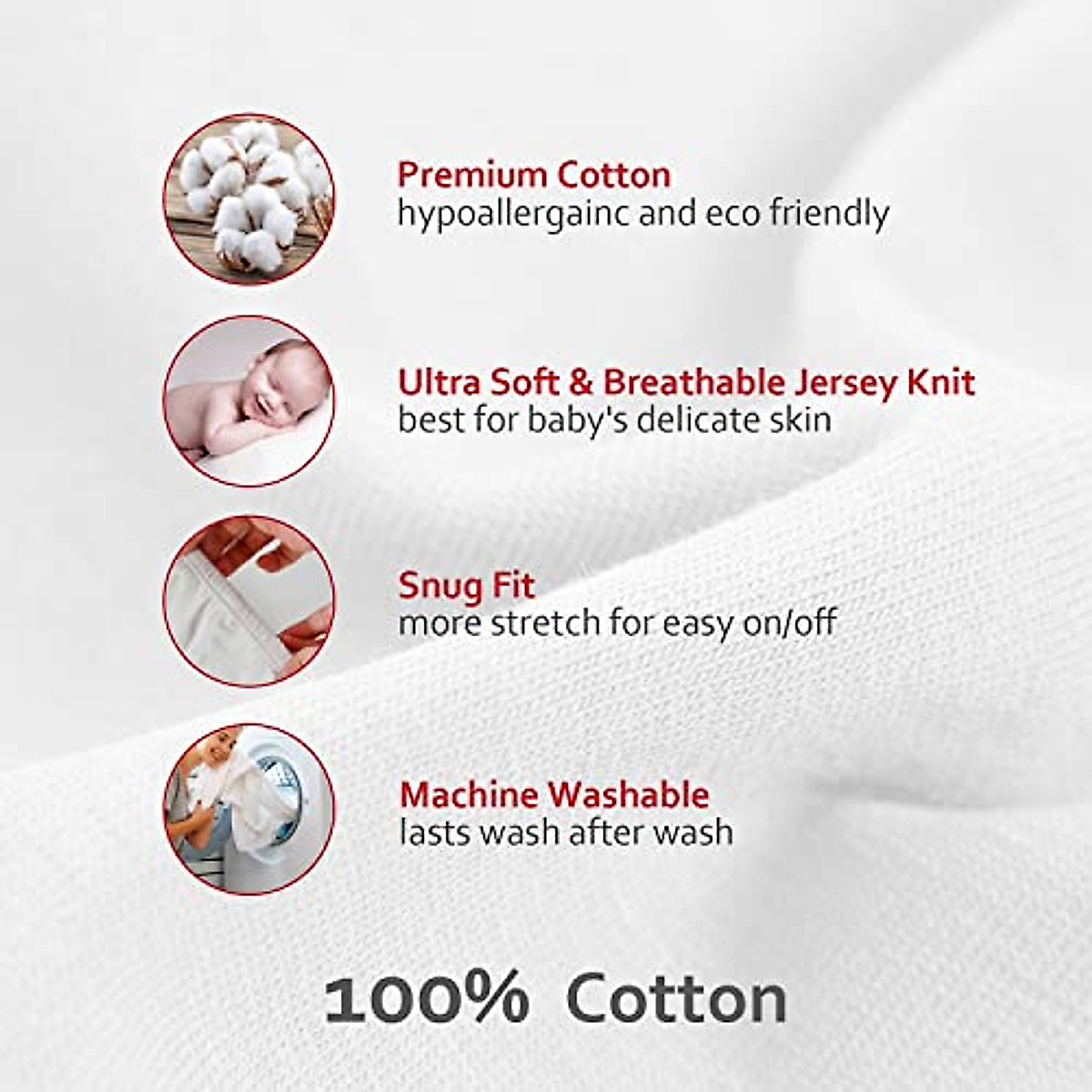 Pack n Play Fitted Sheet, 100% Cotton, Stretchy Pack n Play Sheets, Ultra Soft Breathable Mini Crib Sheets, Convertible Playard Mattress Cover, Hypoallergenic Playard Playpen Sheet, Grey